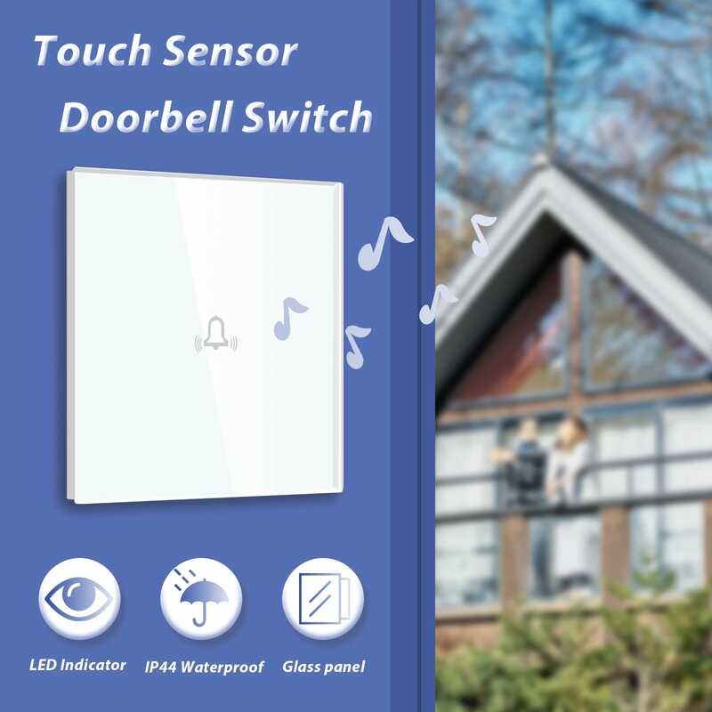 Touch BSEED Door Bell Wall Sensor Switch Glass Panel Waterproof Para Sa ...