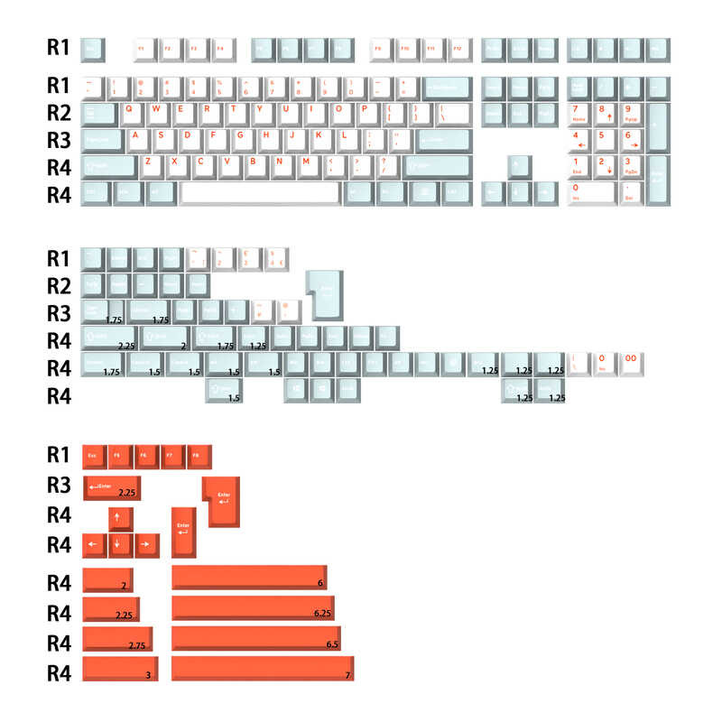 Salmon GJ Keycap PBT Doubleshot cherry Profile for mx keyboard Ghost ...