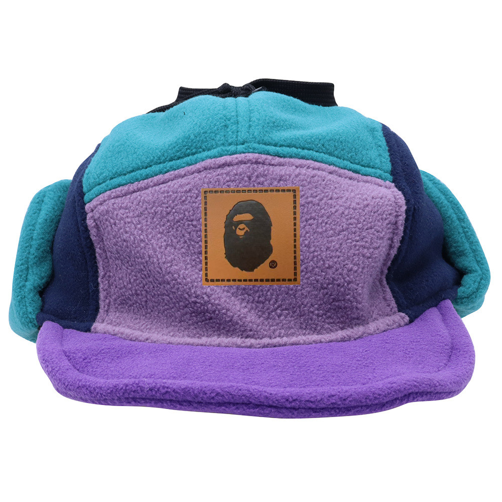 Baseball Cap Fleece Ear Protection Five Panel Color Blocked Hat Fleece ...