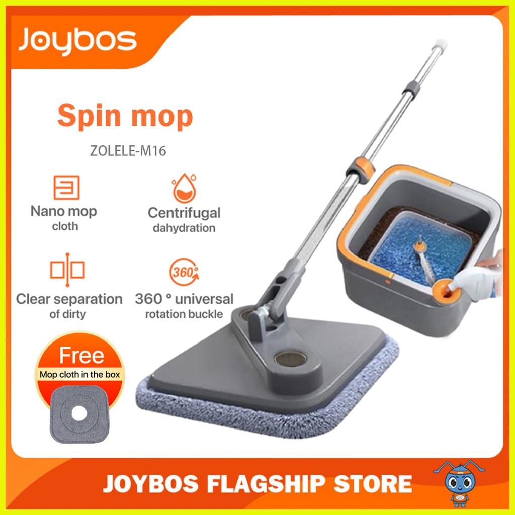 Joybos Self Wash Spin Mop M16 Mop With Spinner Heavy Duty Map Floor Cleaning Flat 360 Rotatin ...