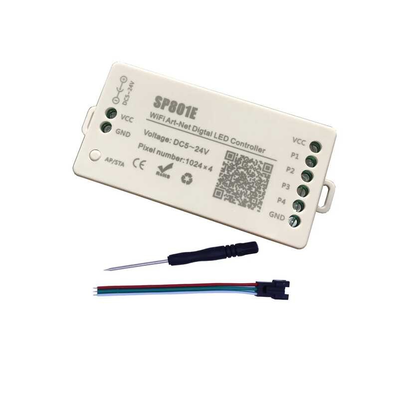 WiFi SP801E Art-Net Controller for Matrix Panel Module LED Light Strip ...