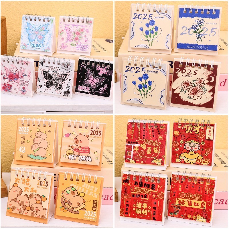 2025 Desk Calendar - Yearly Schedule Organizer - Mini Desktop Student ...