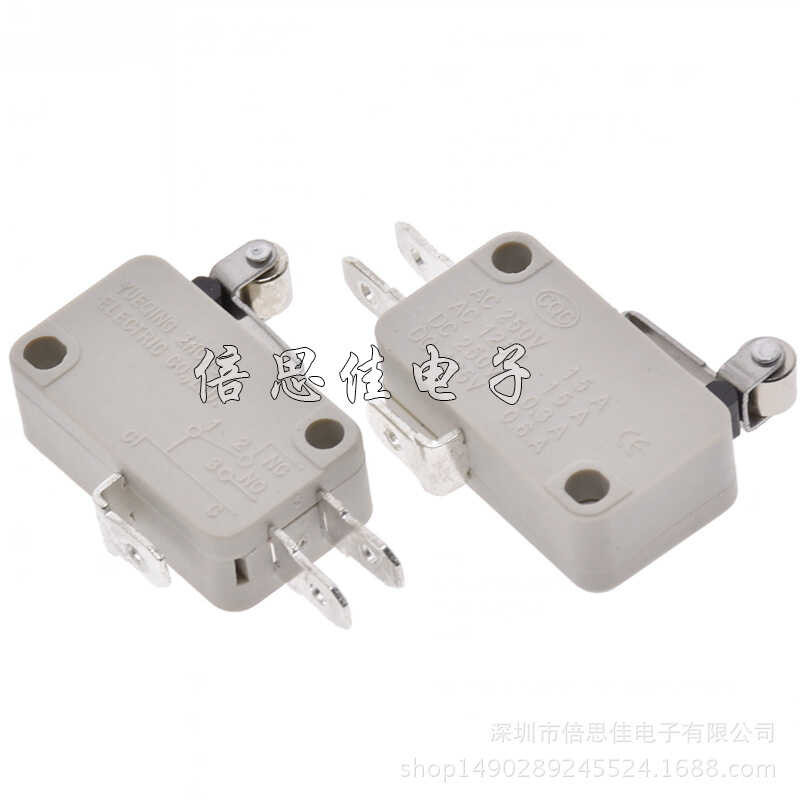 Micro switch with roller, jog switch, travel switch, 3-pin large micro ...