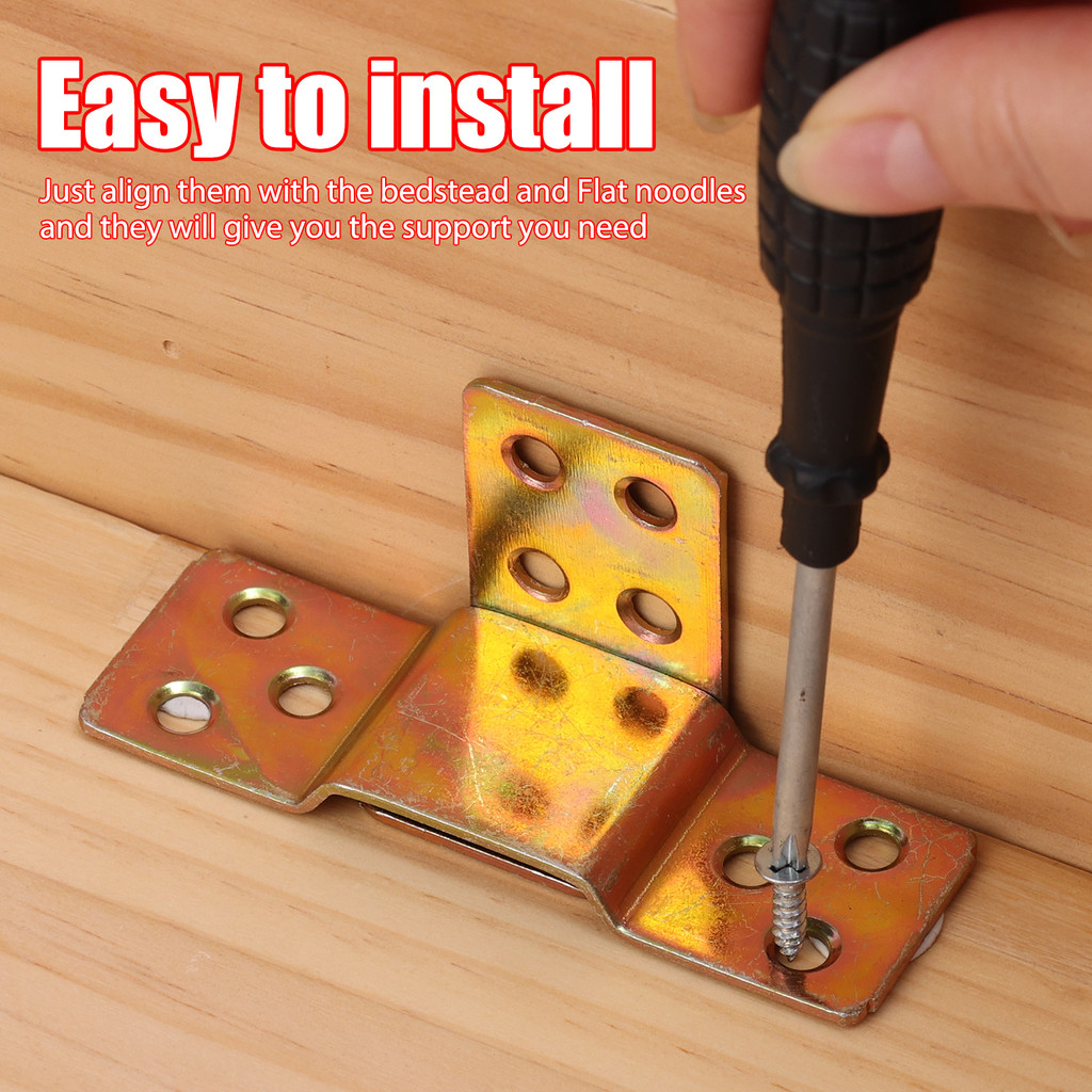 L Shape & Flat Plate Bed Hinges - Metal Bed Rail Bracket Fastener ...