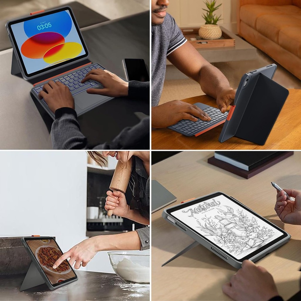 Bluetooth Magnetic Keyboard Case for iPad 7 8 9th 10.2 Air 3 10.5 Air ...