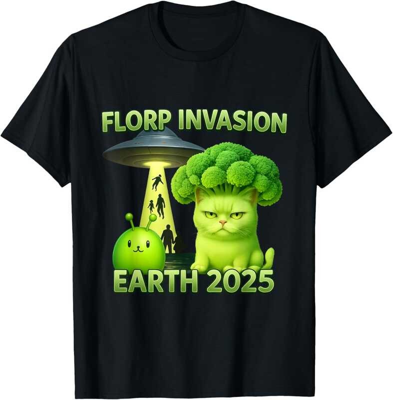 Cat Meme Shirt Alien Cat Meme Florp Invasion Earth 2025 T-Shirt ...