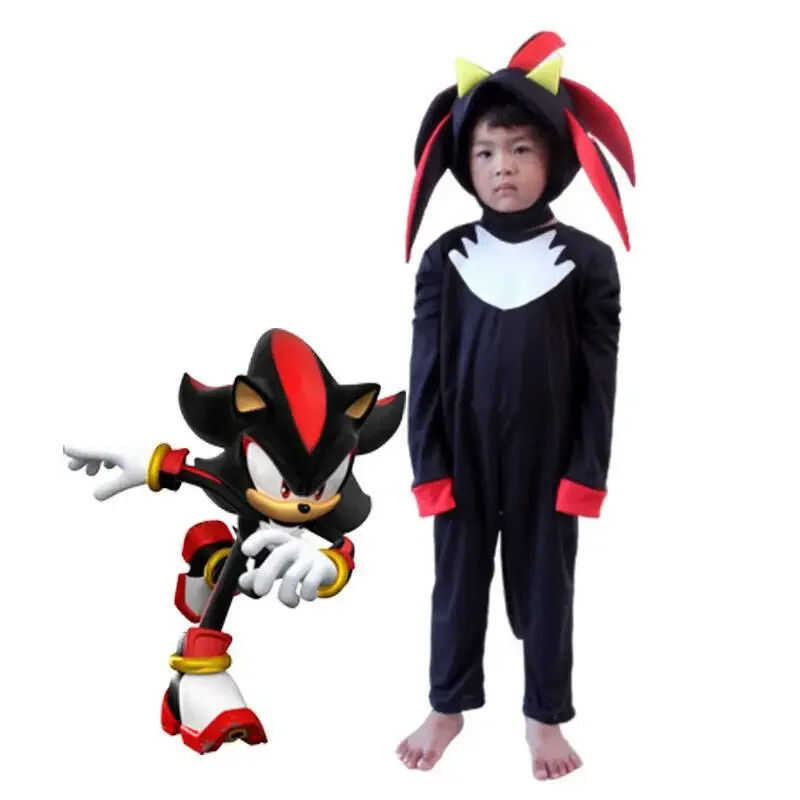 Sonic The Hedgehog Shadow Costume Halloween Cartoon Cosplay Suit Onesie ...