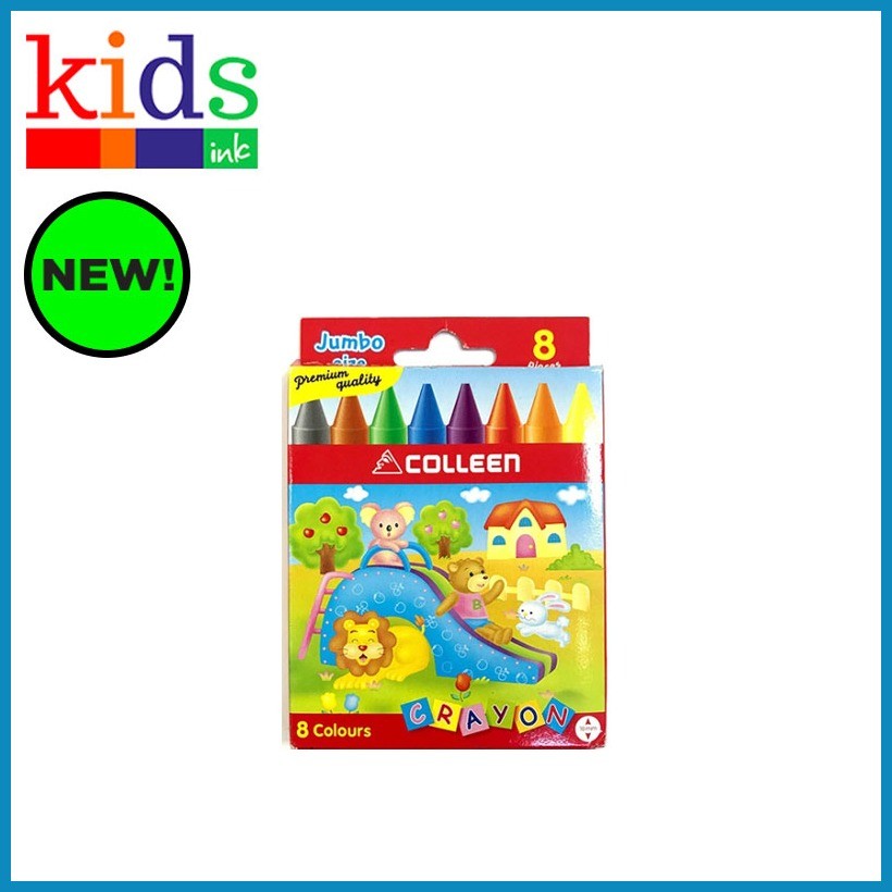 JC-8 Colleen Jumbo Size Crayon 8 Colours - Kids Ink | Shopee Philippines