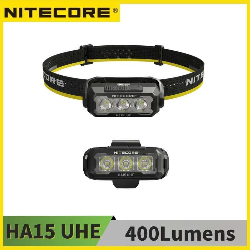 NITECORE HA15 UHE Headlamp 400Lumens 6*NiteLab UHE LEDs Include Battery ...