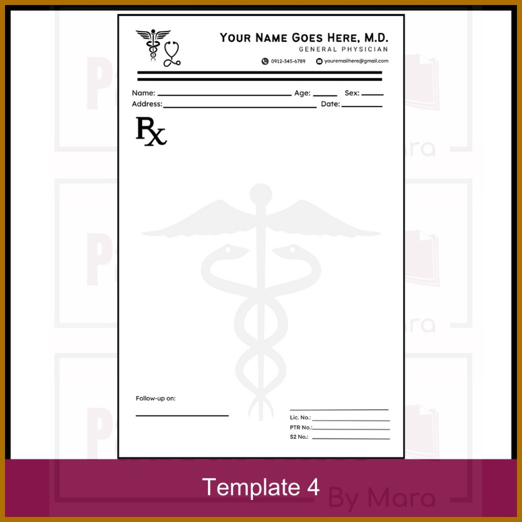 Generic and Customized Rx Pads, Med Cert, Referral Letter (100 leaves ...