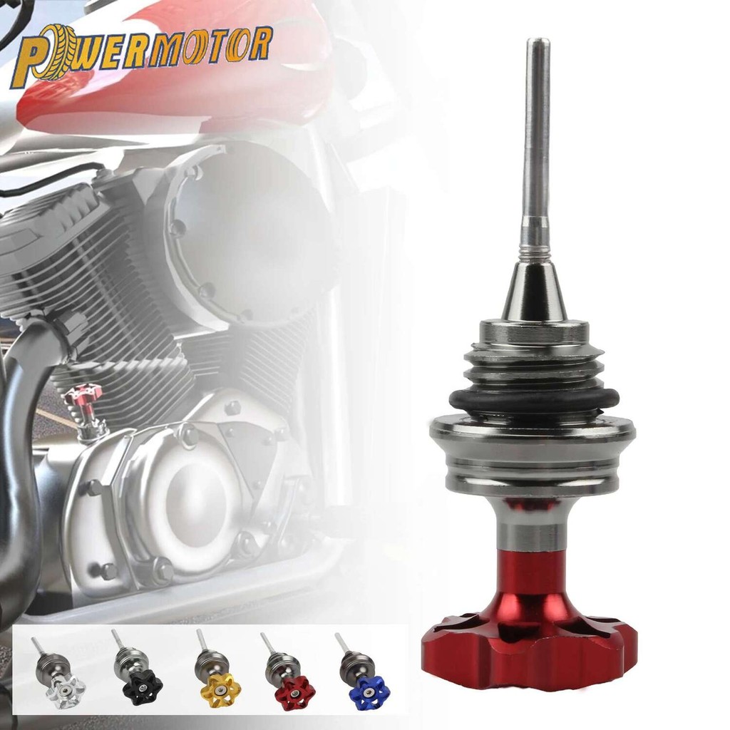 Powermotor Scooter Motorcycle Aluminum Dipstick Filler Cap Plug Engine ...
