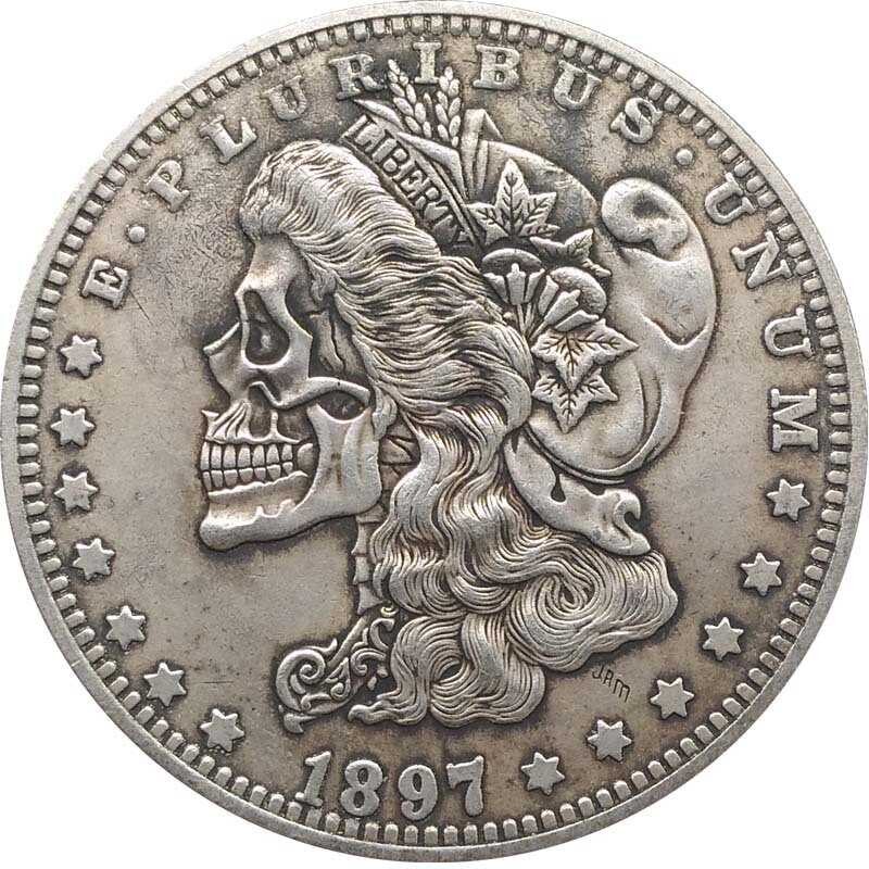 American Stray Coin Copper Coin Morgan Skull Pirate Captain ...