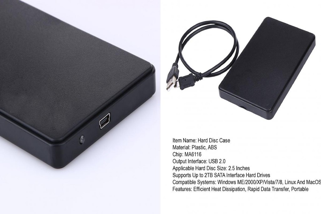 {New} Plug-in and Play Hard Drive Enclosure Compact Hard Drive Caddy ...