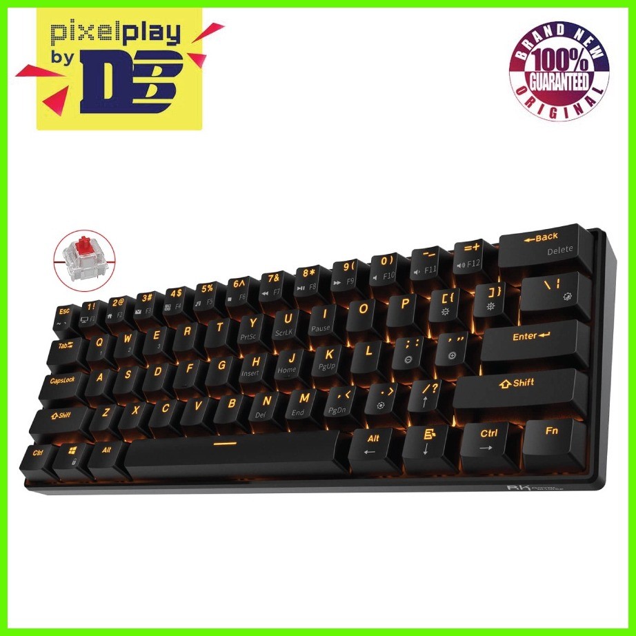 Royal Kludge RK61 Tri-Mode RGB 61 Keys Hot Swappable Mechanical ...