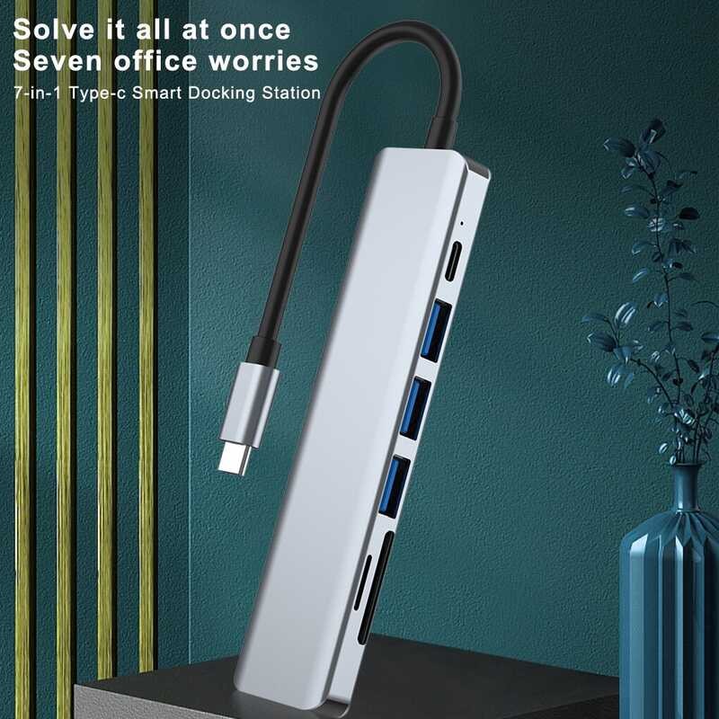 1 7 Hub Seven In One 4k 30hz Splitter ports All Type C Channel ...