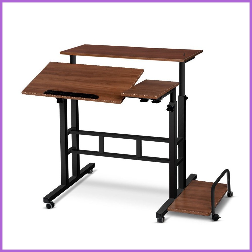 Adjustable Height Mobile Lift Standing Simple Wheeled Computer Desk ...