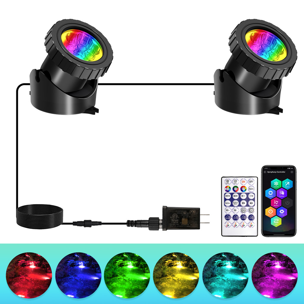 LED IP68 Waterproof LED Underwater Light Bluetooth APP Remote Control ...
