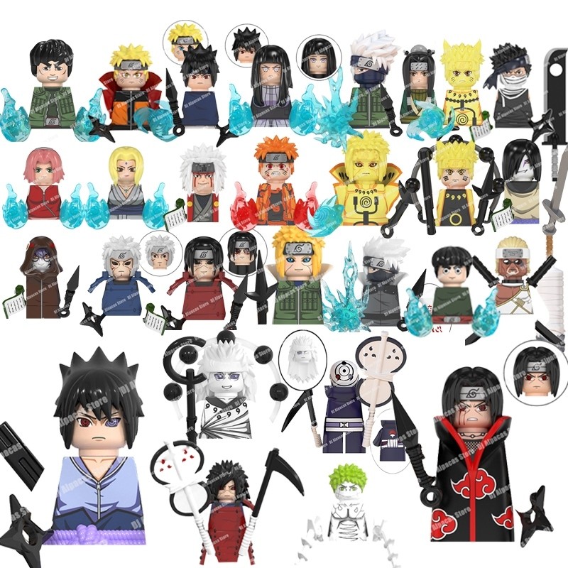 [AhQ ornaments] Naruto Sasuke Kakashi Building Blocks Akatsuki bricks ...
