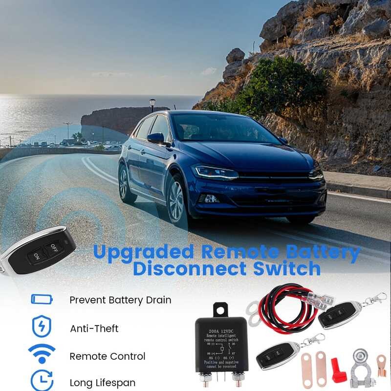 Dual 12V Remote Car Disconnect Relay Anti-Theft Shut Off Switch Compact ...
