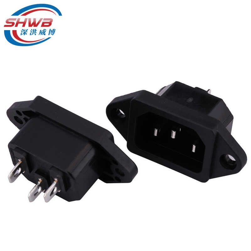 AC power socket female socket with ears, multifunctional dual insurance ...