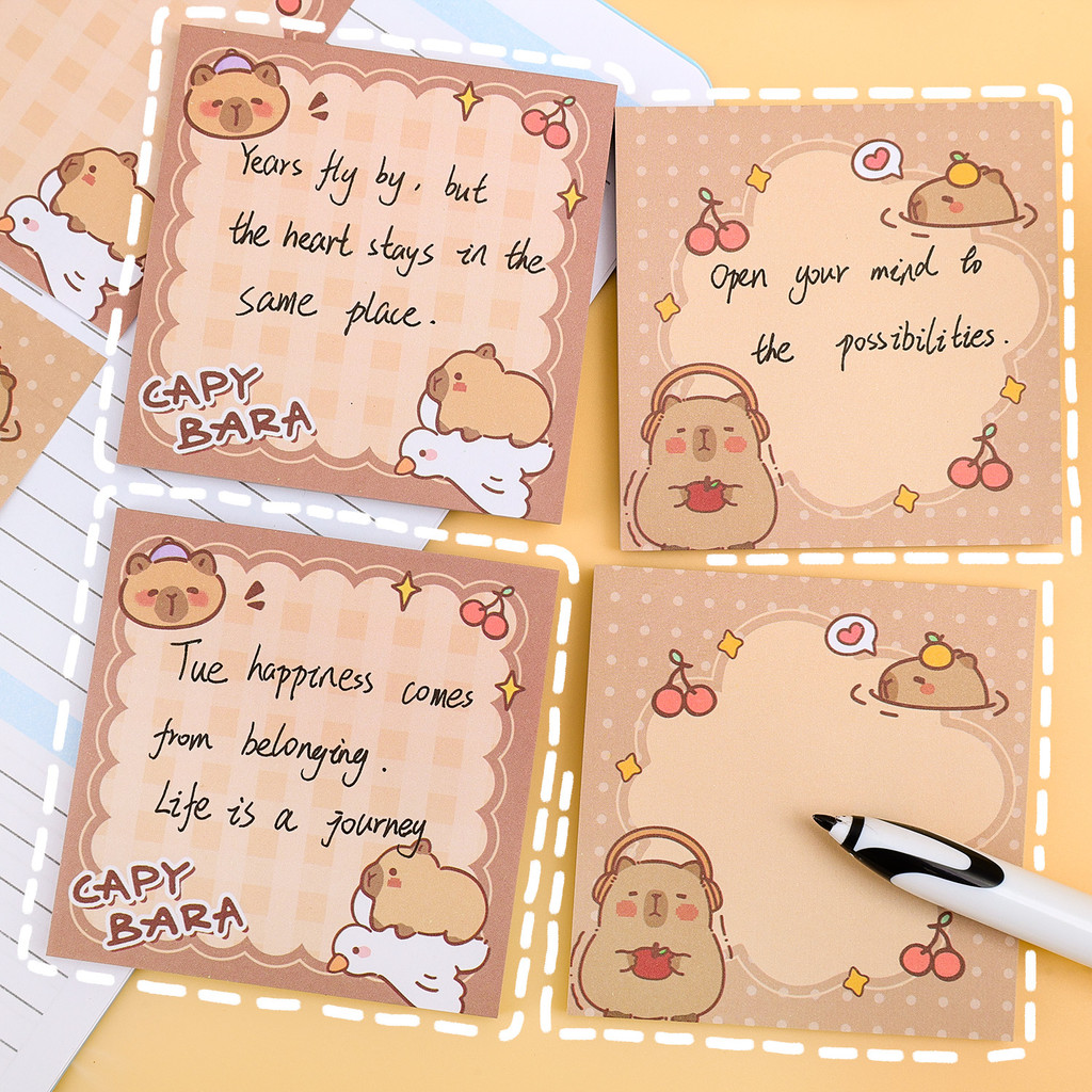 Student To-do List Label Sticker - Cartoon Capibara Shaped Sticky Notes ...