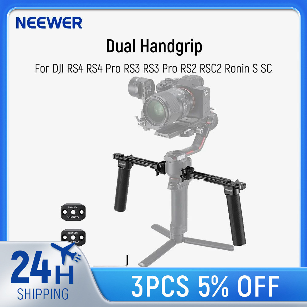 NEEWER Dual Handgrip For DJI RS4 Pro RS3 Pro RS2 RSC2 Ronin S SC Gimbal Dual Handle Kit with 2 ...