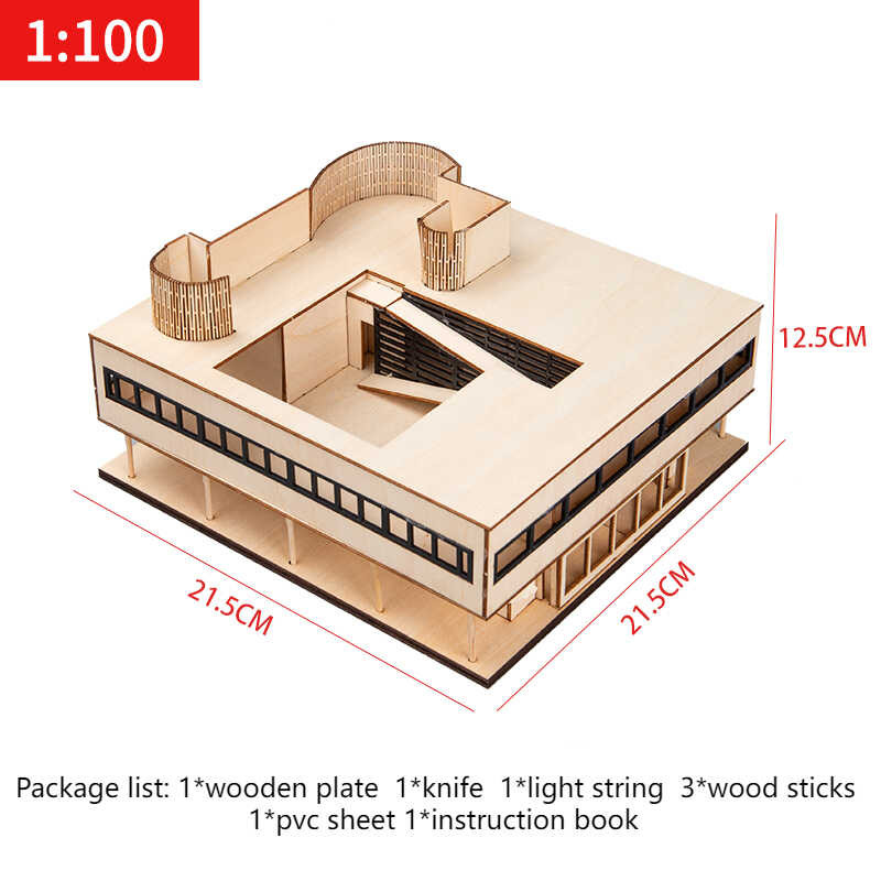Scale 1:100 Miniature Building Blocks Prefabried House Wooden Cabin ...