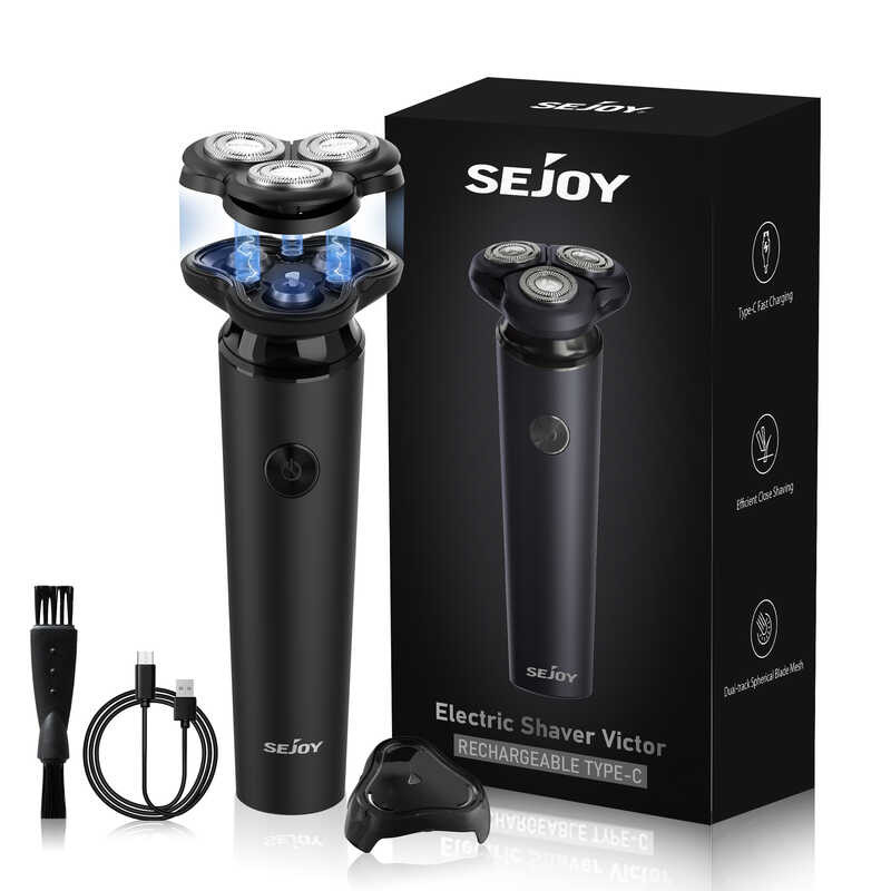 Sejoy 2 3 Shavers Rechargeable Electric Trimmer Razor Type-C 3D Ating ...