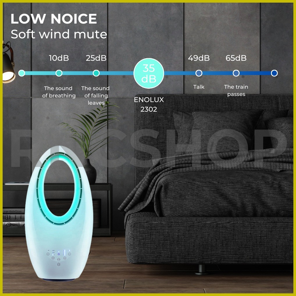 Smart Bladeless Electric Fan with Remote Child Safety Easy Clean ...