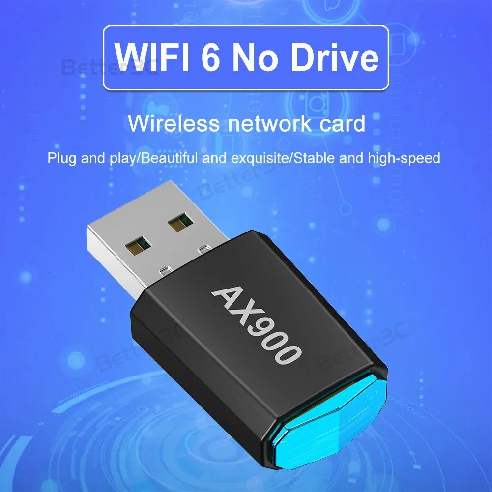 Mini Portable USB Wireless Network Card 900Mbps Dual Band WiFi 6 Dongle ...