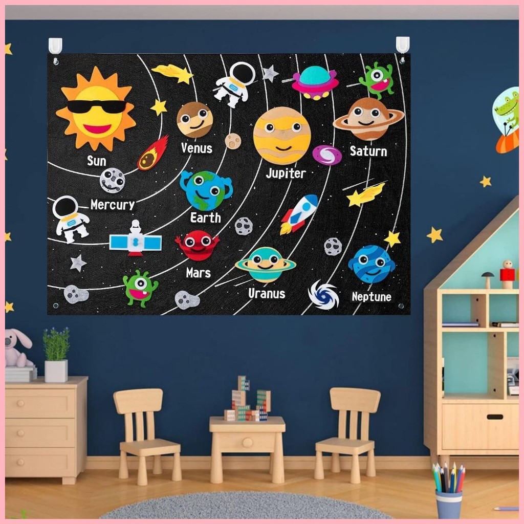 ۩ ♈ Outer Space Felt Montessori Board Baby Busy Learning Story Book ...