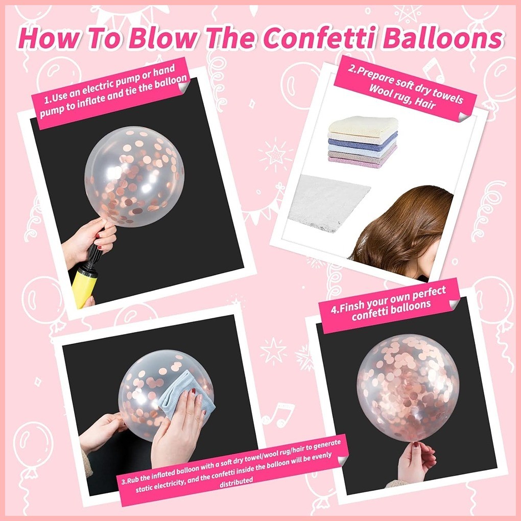 127pcs Rose Gold Balloon Garland Confetti Powder Balloon for Girl ...