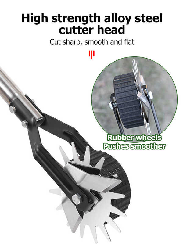 Edger Garden Tool Wheeled Manual Edging Grass Trimmer Edge Grinder Lawn ...