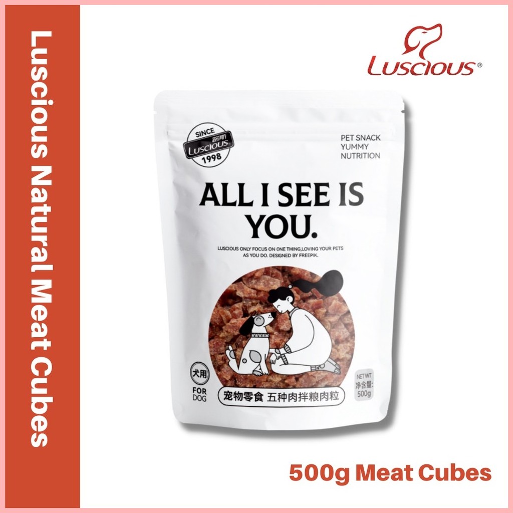 Luscious 500g Complete Premium Mixed Grain Assorted Meat Cubes For Dogs ...