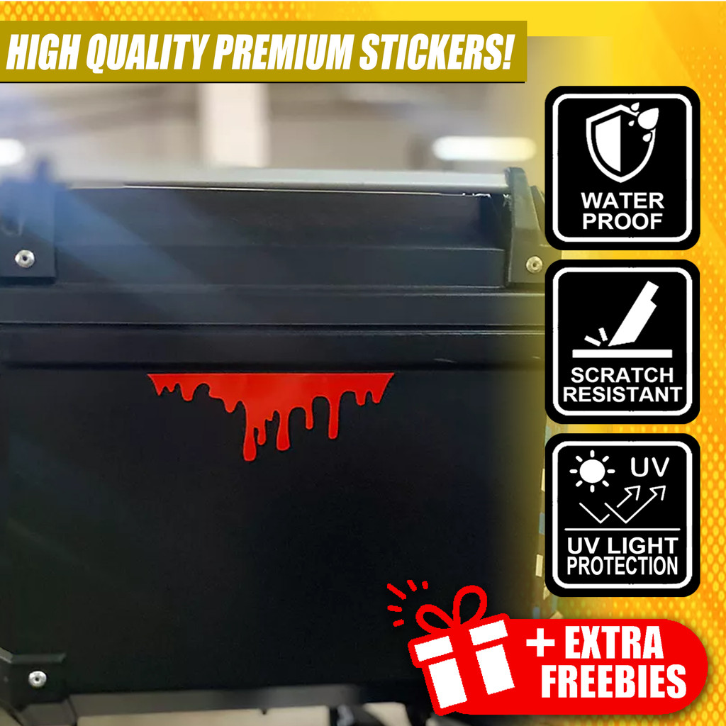 Red Blood Sticker for Motorcycle Stickers Waterproof Crime Bloody Bleed ...