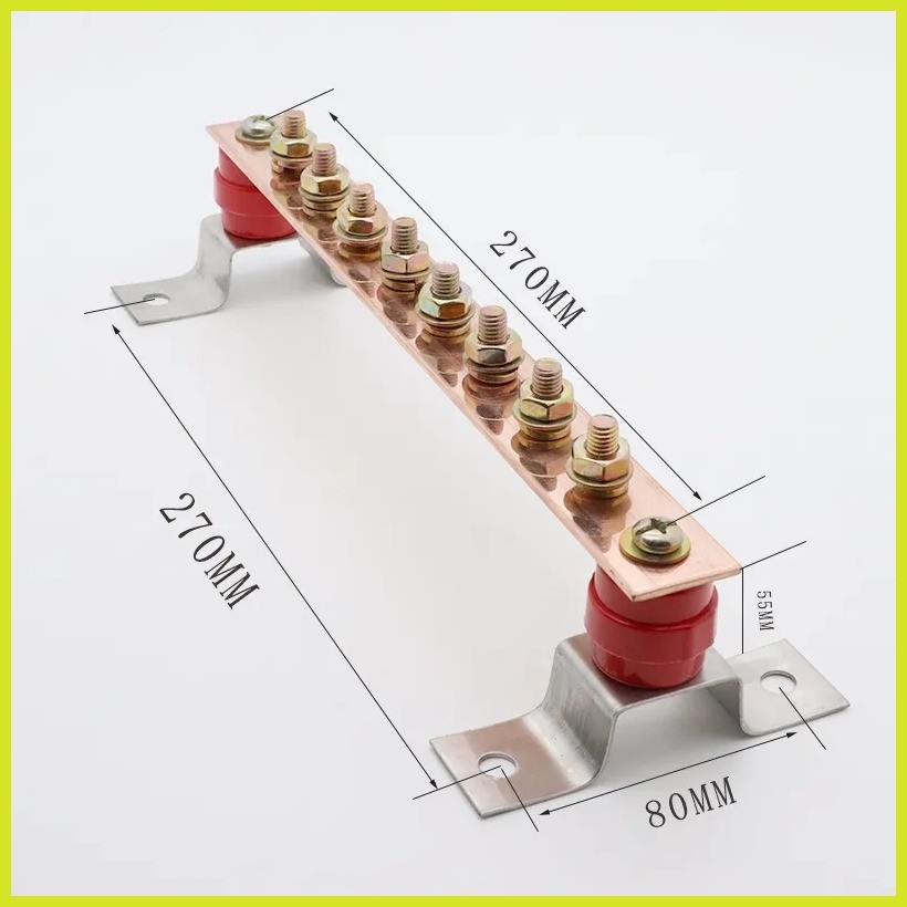 ⚠ ☽ 3x30 Red Copper Grounding Busbar Grounding Copper Bar Grounding ...