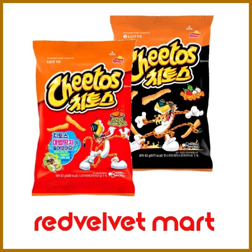 LOTTE CHEETOS KOREAN SNACK 82G ( CHEETOS SWEET SPICY/ CHEETOS BBQ ...