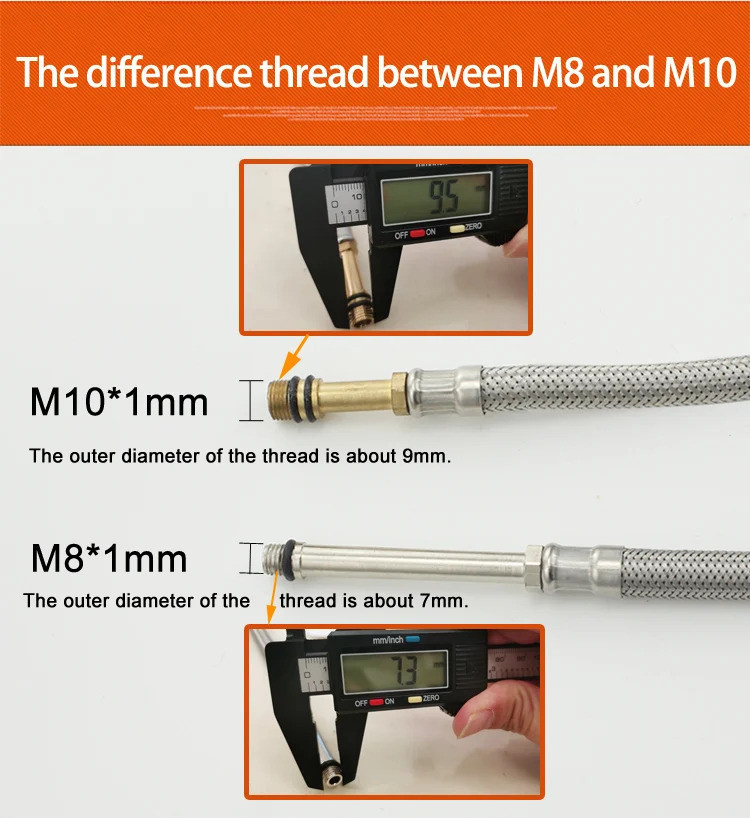 M10/M8 G1/2 Stainless Steel Braided Hose for Faucets Hot and Cold Water ...