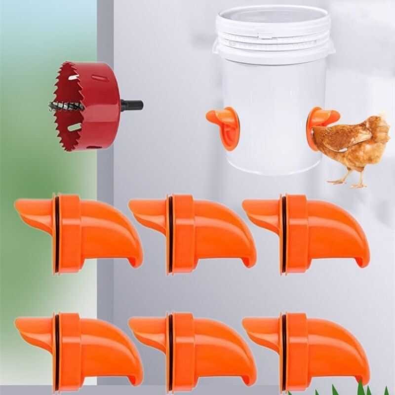 Poultry Automatic Gravity Feeder DIY Rainproof Port Kit For Bucket Tank ...