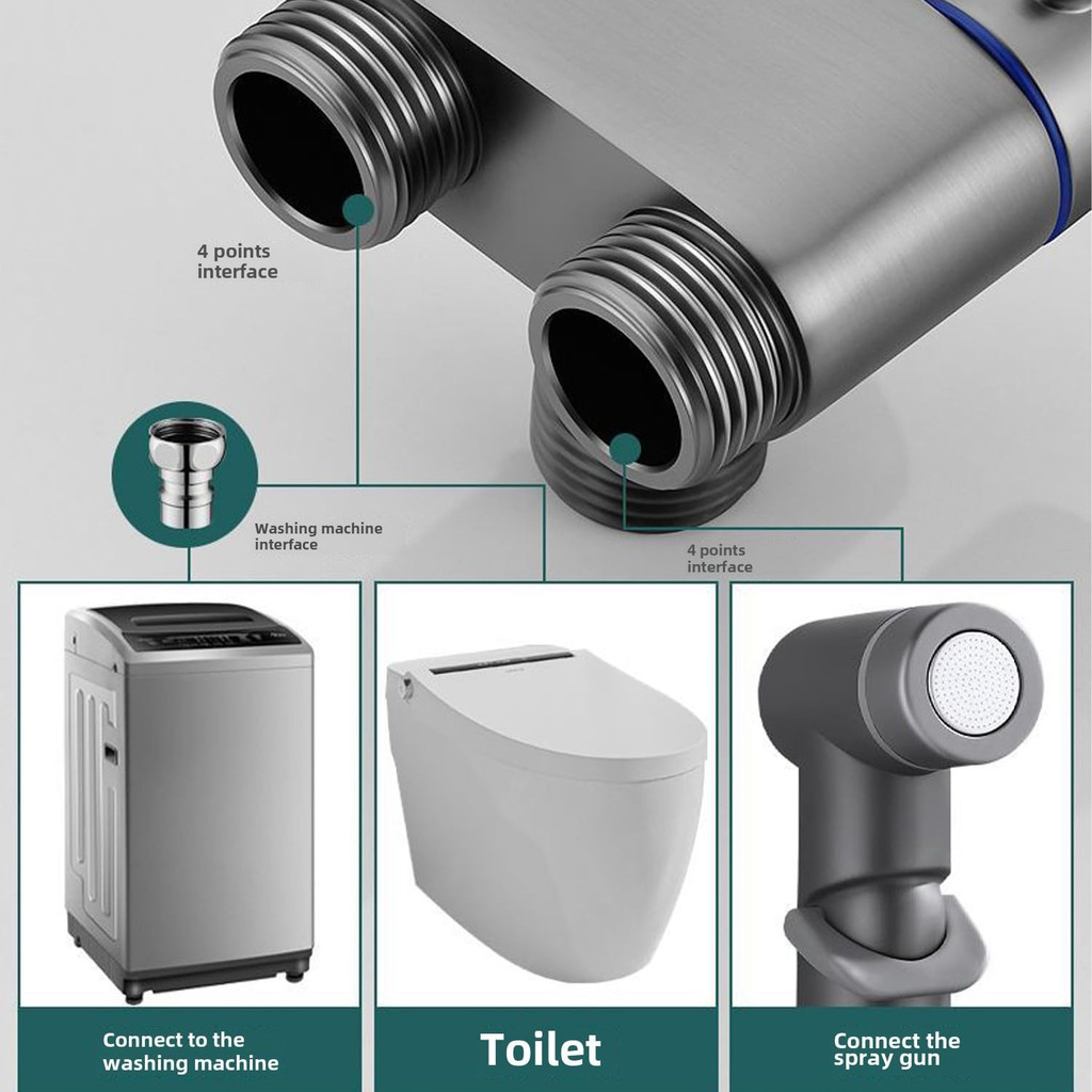 Bathroom, Rinse, Handheld Toilet Gun, Pressure Boosting Spray Nozzle ...