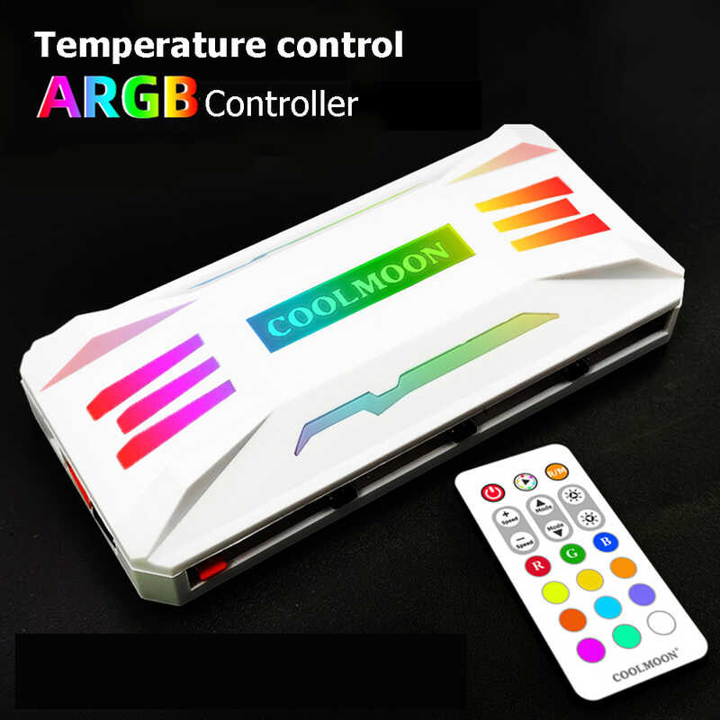 RGB COOLMOON 4Pin PWM 5V 3Pin ARGB Cook Fan Remote Control Music ...
