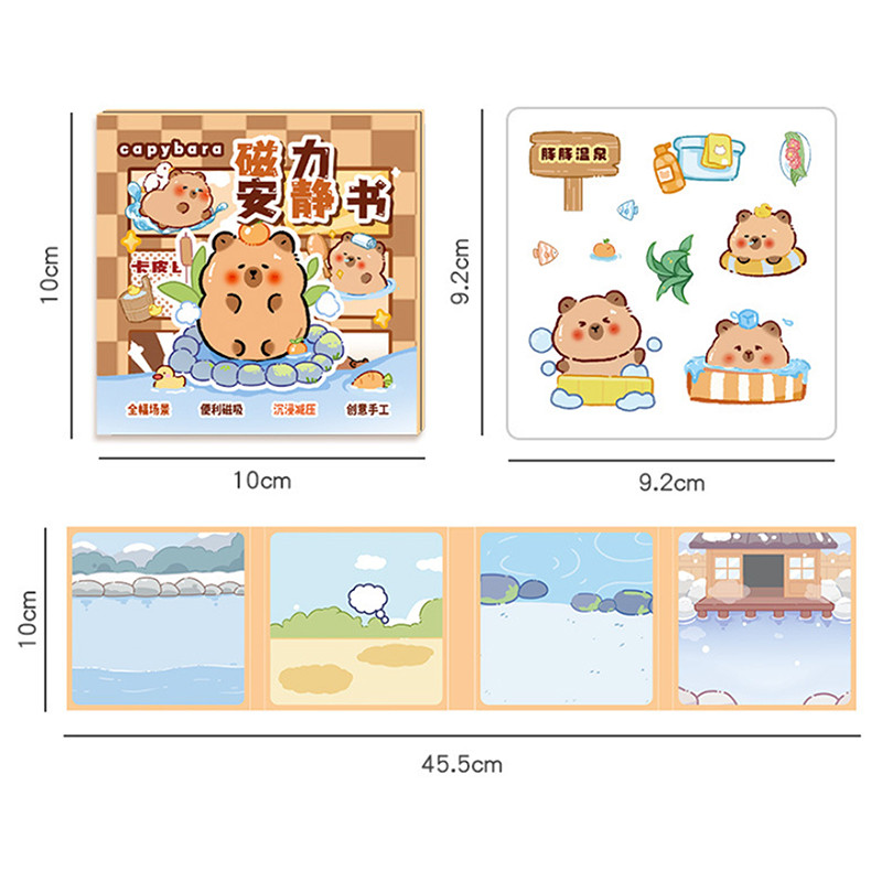 Cute Capybara Magnetic Quiet Book Small Magnetic Children's Cut-free ...