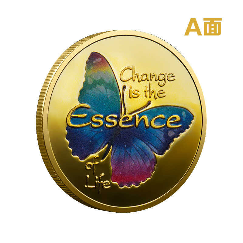 Butterfly Transformation Commemorative Coin, Russian Metal Colored ...