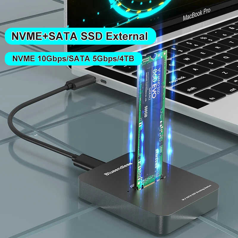 External Blueendless Hard Disk NVME M.2 NVMe SATA Case 10Gbps SSD ...