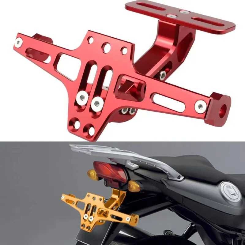 F1 CNC Process Motorcycle Holder Alloy Folding Adjustable Motos License ...