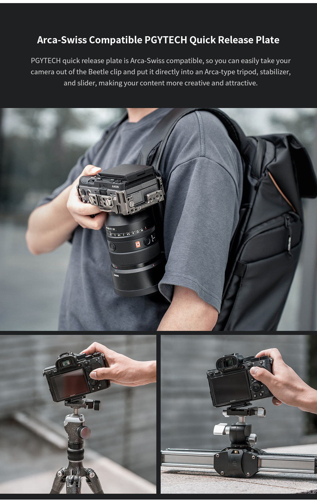 PGYTECH Beetle Camera Clip For Gopro/DJI/Insta 360 Shoulder Hanging ...