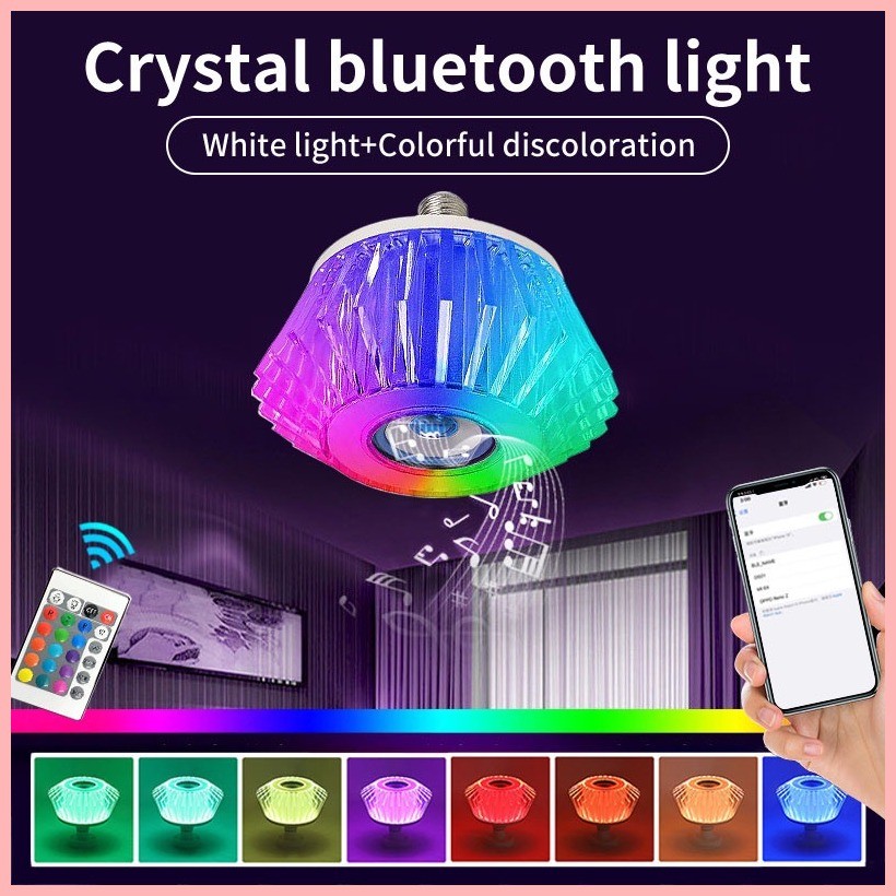 Bluetooth audio RGB audio bombilya E27 tornilyo LED bombilya na may ...