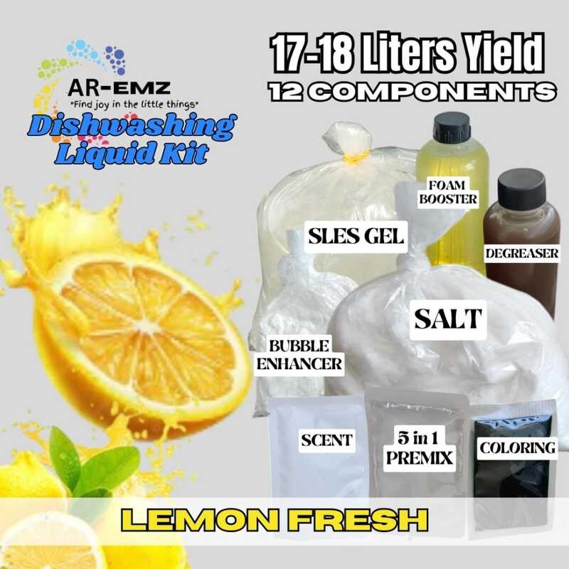 AREMZ DIY Dishwashing Liquid Kit | 12 Components Yields 17-18 Liters ...