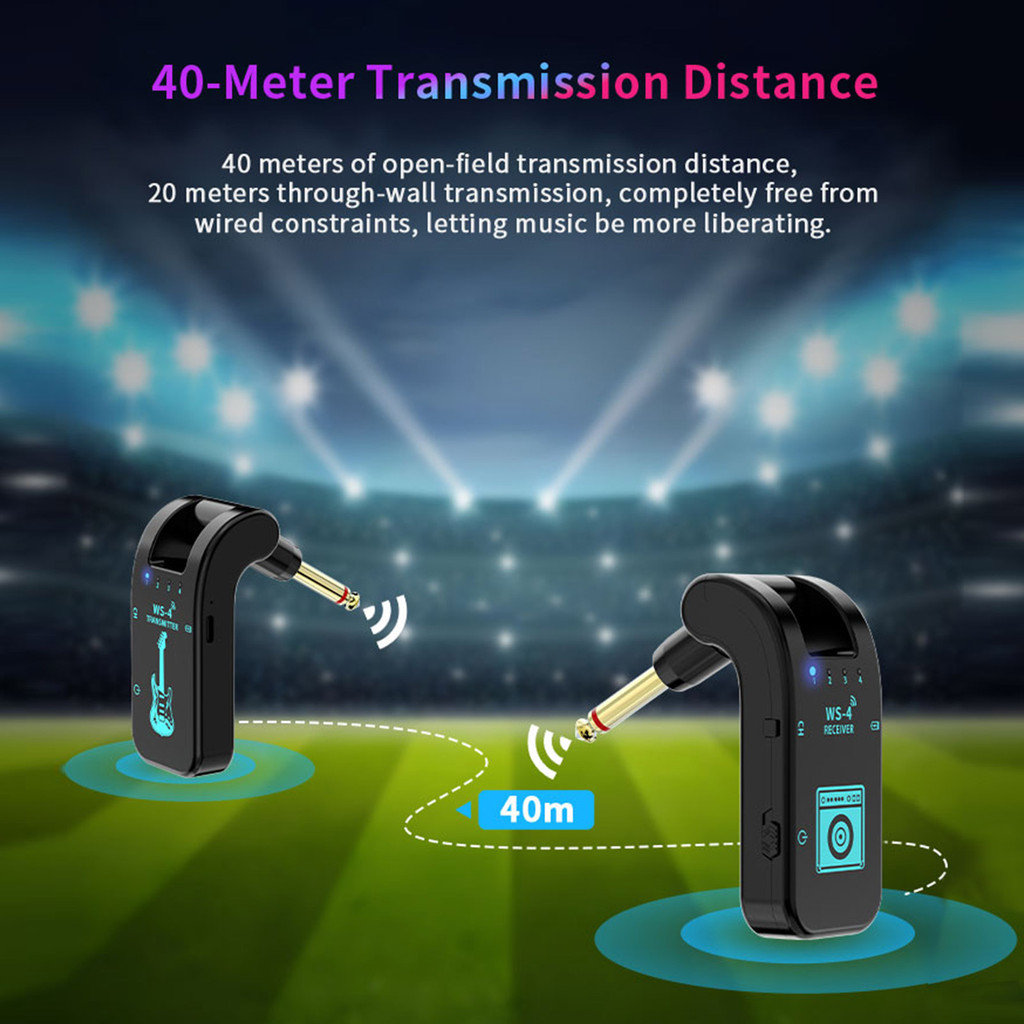 WS-4 2.4GHz Wireless Guitar System 8 Channels Transmitter Receiver Set ...