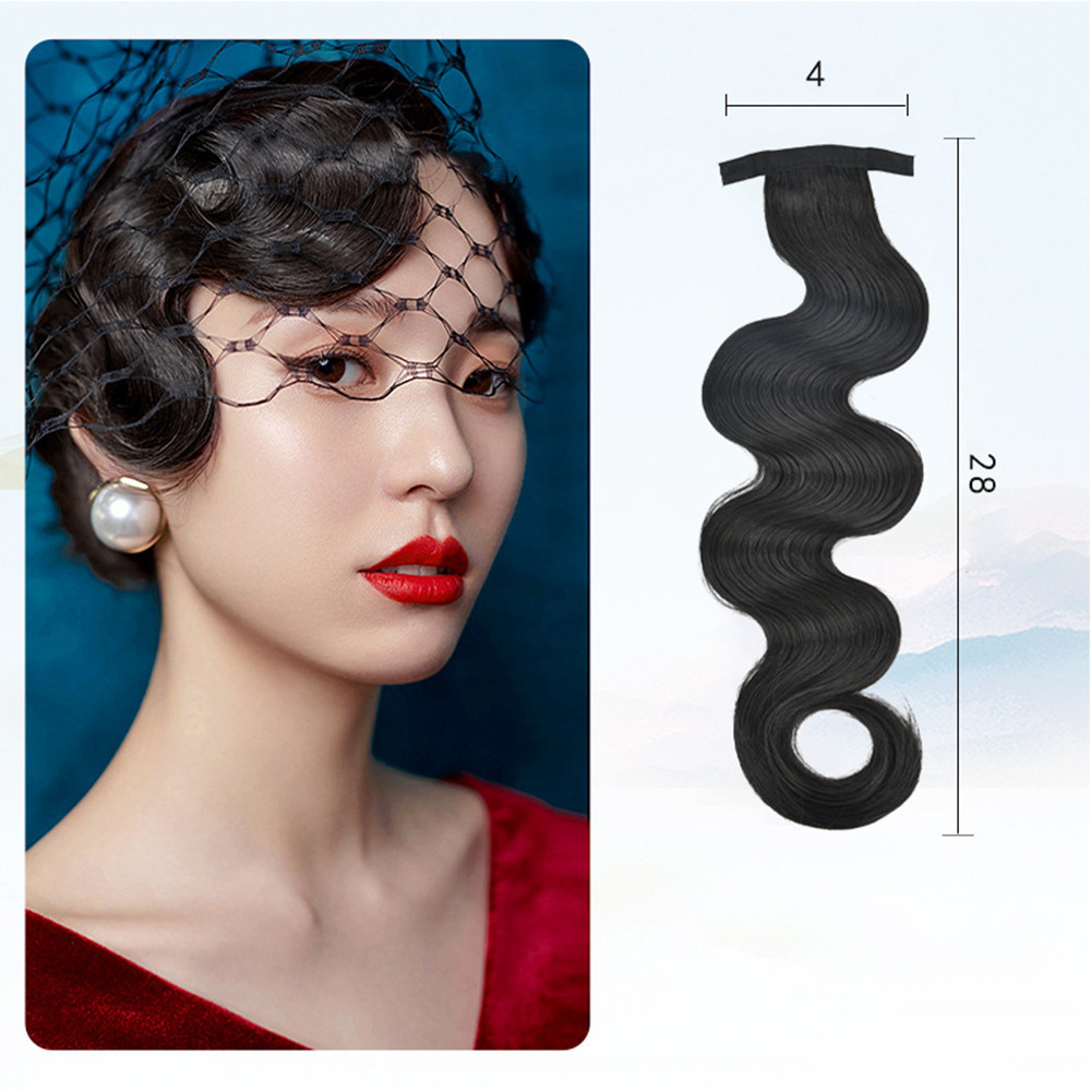 Madaling Gamit No Glue Clip-In Vintage Waves Women Curly Bangs Wig ...